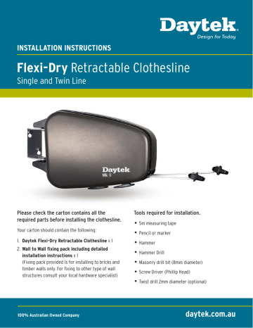 DAYTEK Flexi-Dry Installation Instructions | Manualzz