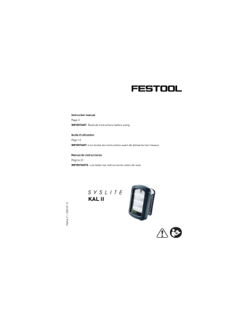 Festool SYSLITE KAL II Manual De Instrucciones | Manualzz