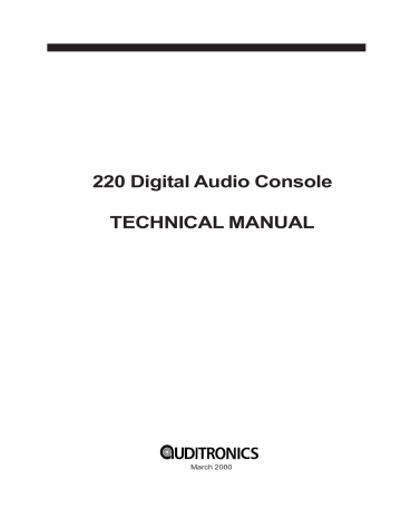 Auditronics 220 Digital Audio Console Technical Manual | Manualzz