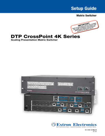 Extron electronics DTP CrossPoint 4K Series Setup Manual | Manualzz