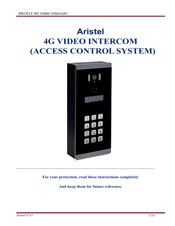 Aristel AN1912 Instructions Manual | Manualzz