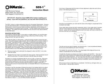 DiMarzio SDS-1 Instruction Sheet | Manualzz