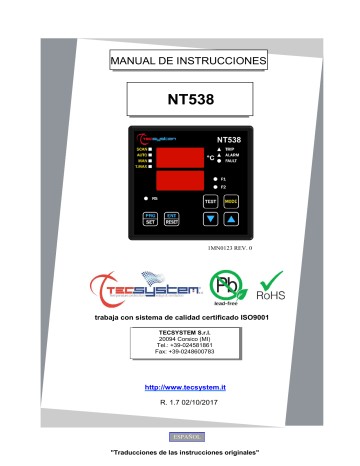 TECSYSTEM NT538 Manual de usuario | Manualzz