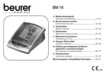 Beurer medical BM 16 Instructions For Use Manual | Manualzz