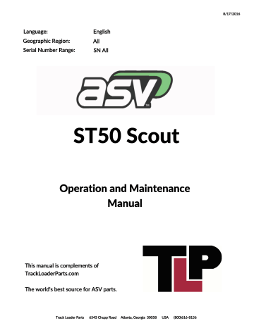 ASV ST50 Scout Operation And Maintenance Manual | Manualzz