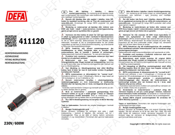 DEFA 411120 Fitting Instructions Manual | Manualzz