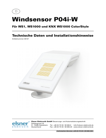 Elsner P04i-W Technische Daten Und Installationshinweise | Manualzz