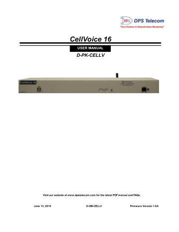 DPS Telecom CellVoice 16 User Manual | Manualzz