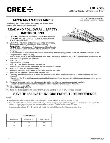 Cree LXB Series Installation Instructions | Manualzz