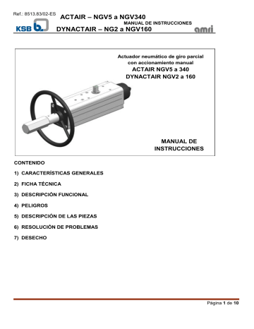 KSB AMRI ACTAIR NGV 15 Manual de usuario | Manualzz