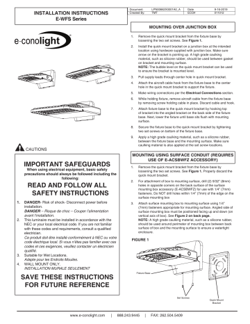 e-conolight E-WFS Series Installation Instructions Manual | Manualzz