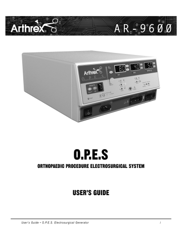 Introducing the Arthrex O.P.E.S. Electrosurgical Generator. Arthrex AR ...
