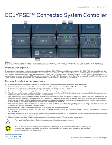 Distech Controls ECLYPSE Installation Manual | Manualzz