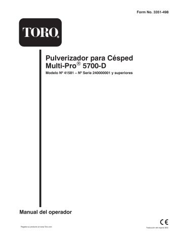 Toro Multi-Pro 5700-D Manual de usuario | Manualzz