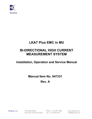 DynAmp LKAT Plus Installation, Operation And Service Manual | Manualzz