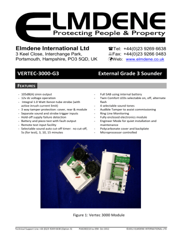 Elmdene VERTEC-3000-G3 Quick Start Manual | Manualzz