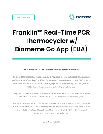 Biomeme Franklin User Manual | Manualzz