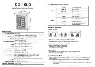 Gianni DG-15LD Operation Manual | Manualzz