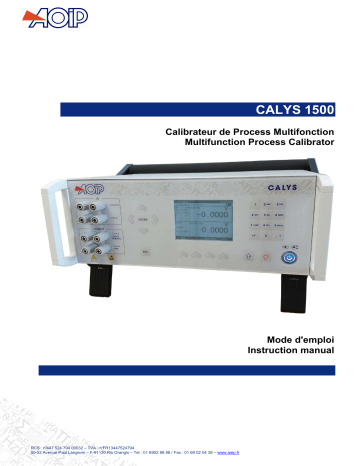 Frequency and pulses. AOIP CALYS 1500 | Manualzz