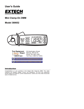 Extech Instruments 380652 User Manual | Manualzz