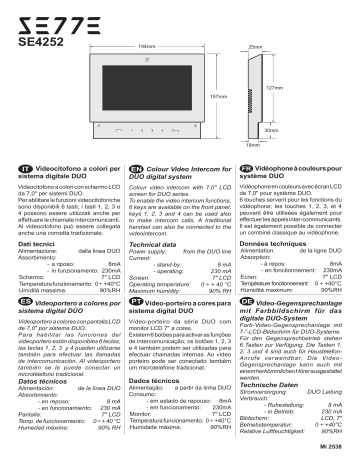 Farfisa Sette SE4252 Manual | Manualzz