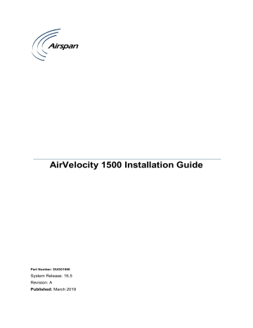 Airspan AirVelocity 1500 Installation Manual | Manualzz