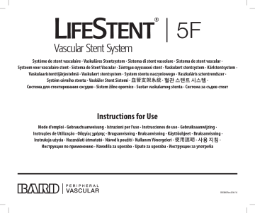 Bard Peripheral Vascular LifeStent 5F Instructions For Use Manual ...