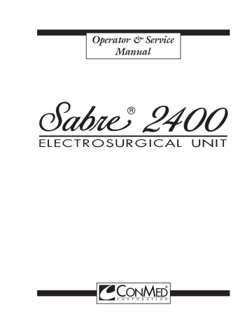 ConMed Sabre 2400 Operators & Service Manual | Manualzz
