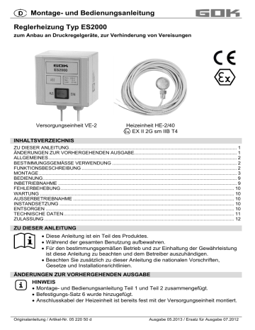 GOK ES2000 Assembly And Operating Instructions Manual | Manualzz