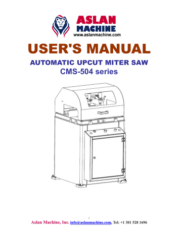 Aslan Machine CMS-504 Series, CMS-504-18 User Manual | Manualzz