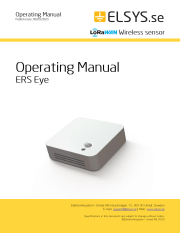 ELSYS.se ERS Eye Operating Manual | Manualzz