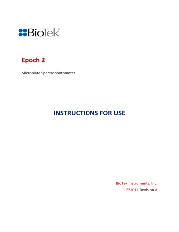 Biotek Epoch 2 Instructions For Use Manual | Manualzz