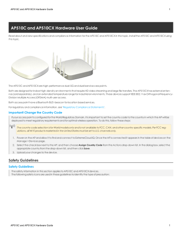 Extreme Networks AP510C, AP510CX Hardware User's Manual | Manualzz