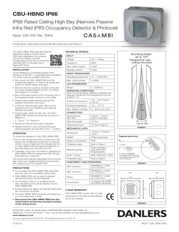 DANLERS CBU-HBND IP66 Quick Manual | Manualzz