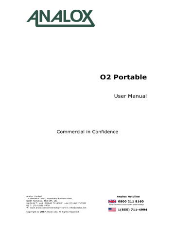 ANALOX O2 Portable User Manual | Manualzz