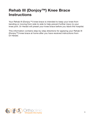 DJO Global Donjoy Rehab III Instructions Manual | Manualzz