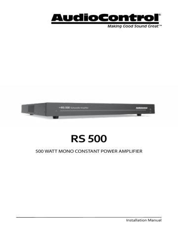 AudioControl RS 500 Installation Manual | Manualzz