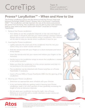 Atos PROVOX LaryButton When And How To Use | Manualzz