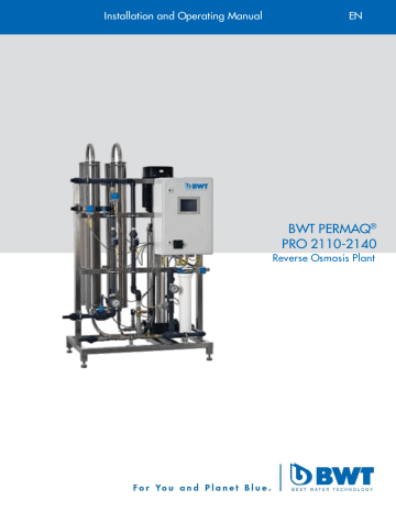 BWT Permaq PRO-2120 Installation And Operating Manual | Manualzz
