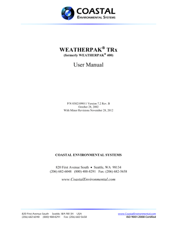 Coastal WEATHERPAK TRx User Manual | Manualzz