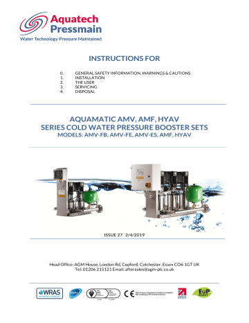 Aquatech Pressmain Aquamatic AMV-ES Instructions Manual | Manualzz