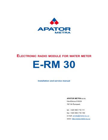 Apator Metra E-RM 30 Installation And Service Manual | Manualzz