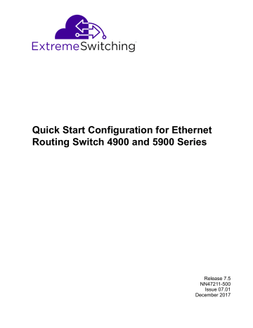 EXTREME SWITCHING 5900 Series Quick Start Configuration | Manualzz