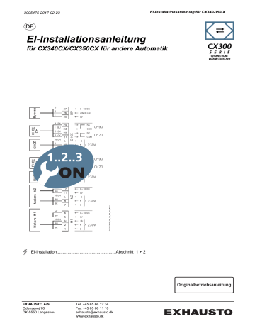 Exhausto CX300-Serie El-Installationsanleitung | Manualzz