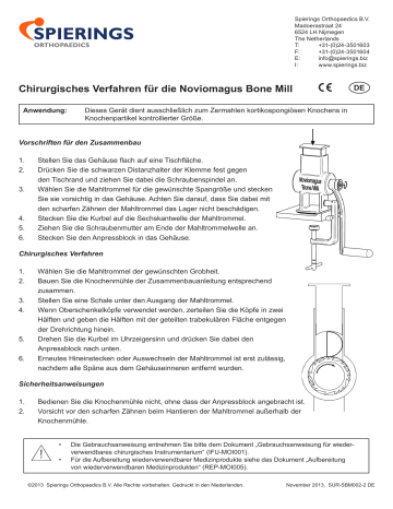 SPIERINGS Noviomagus Gebrauchsanweisung | Manualzz