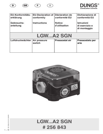 Dungs LGW A2 SGN Series Instructions Manual | Manualzz