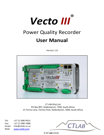 CT Lab Vecto III User Manual | Manualzz