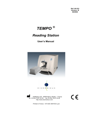 bioMerieux TEMPO User Manual | Manualzz