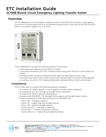 ETC BCELTS Installation Manual | Manualzz