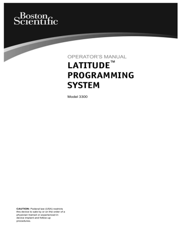 Boston Scientific Latitude 3300 Operator's Manual | Manualzz
